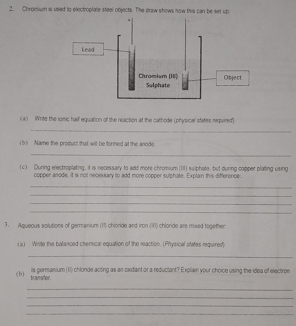 Chromium is used to electroplate steel