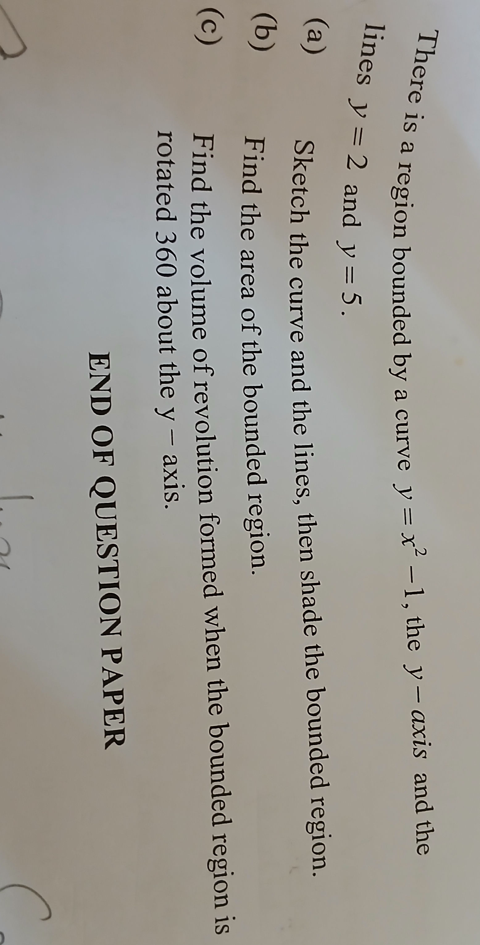 There is a region bounded by a curve $y = | StudyX