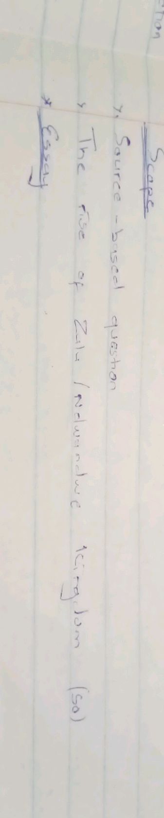 Source-based question The rise of Zulu / | StudyX