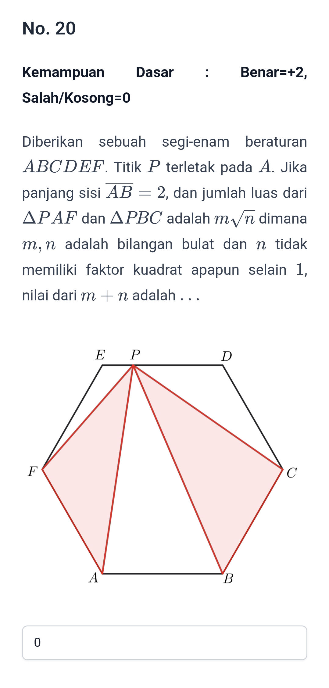 Diberikan sebuah segi-enam beraturan | StudyX