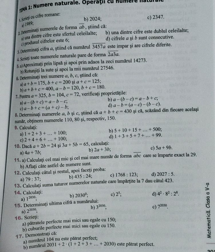 1. Scrieți cu cifre romane: a) 1989; b) | StudyX