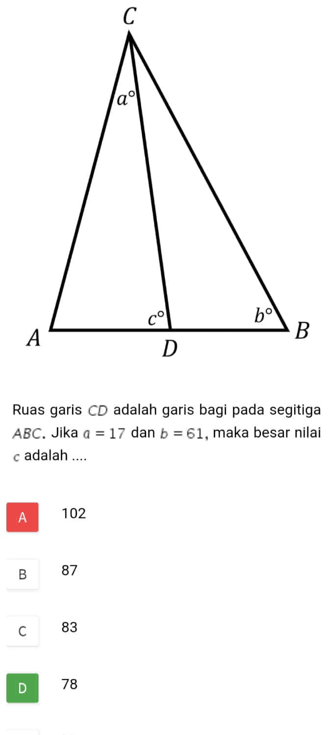 Ruas garis CD adalah garis bagi pada | StudyX