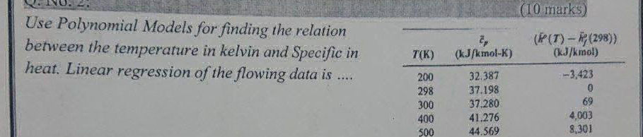 Use Polynomial Models for finding the | StudyX
