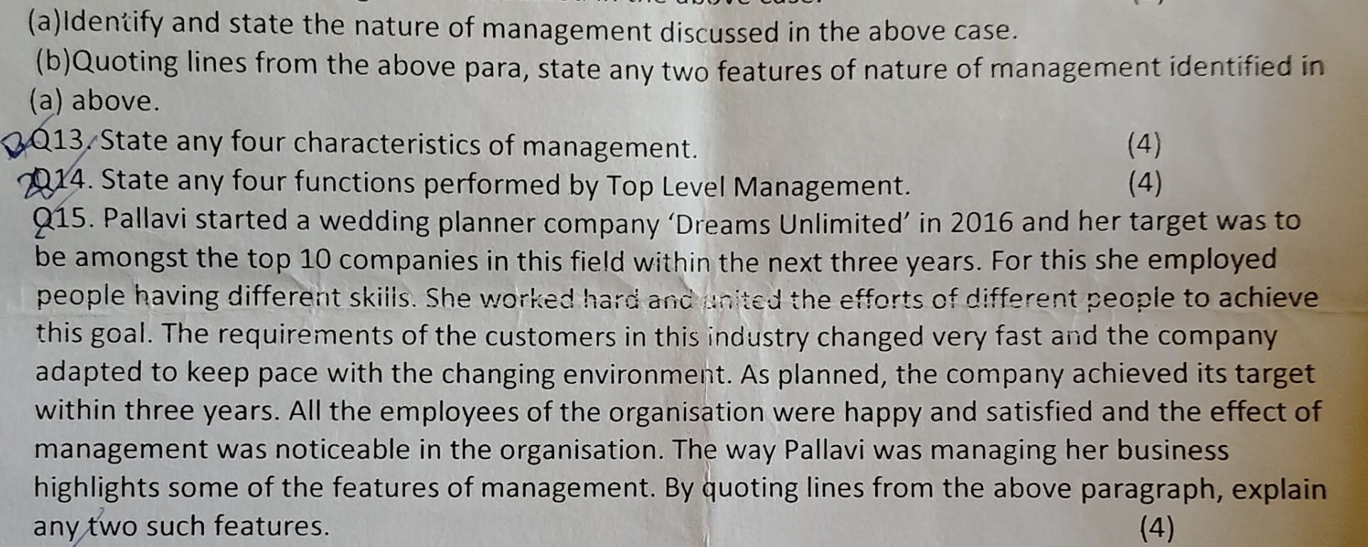 Q13. State any four characteristics of | StudyX