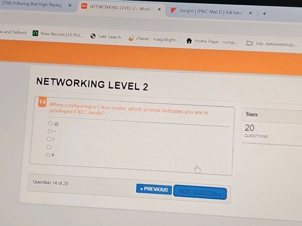 When configuring a Cisco router, which | StudyX