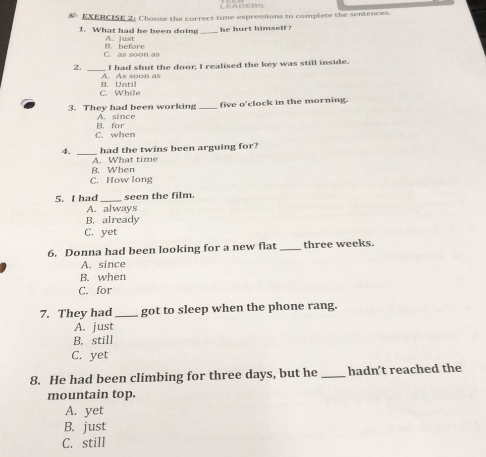 EXERCISE 2: Choose the correct time | StudyX