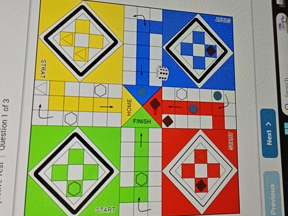 The image shows a Ludo board game. The | StudyX