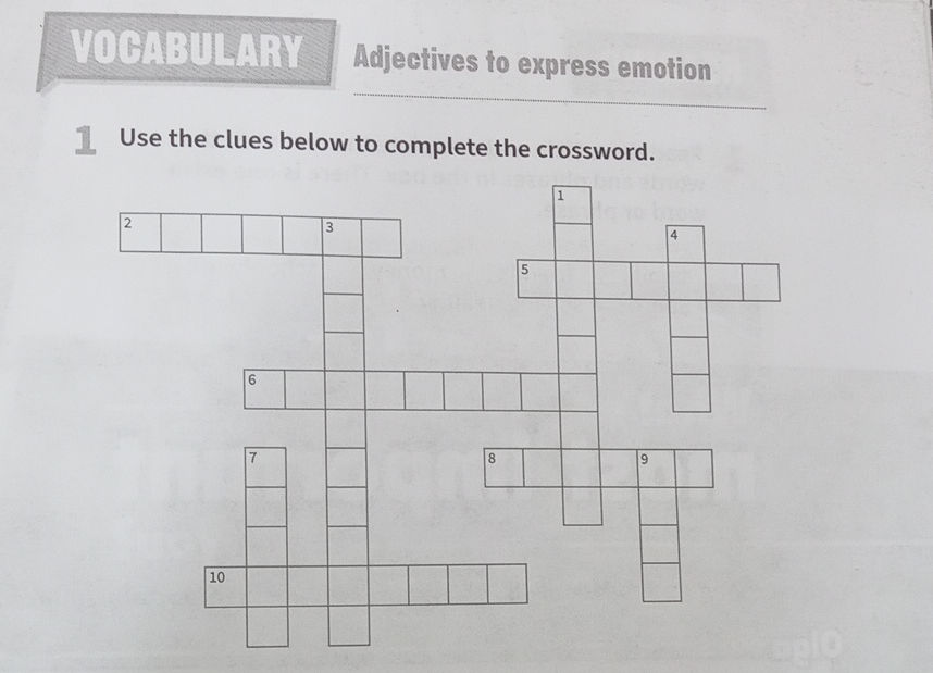 1 Use the clues below to complete the | StudyX