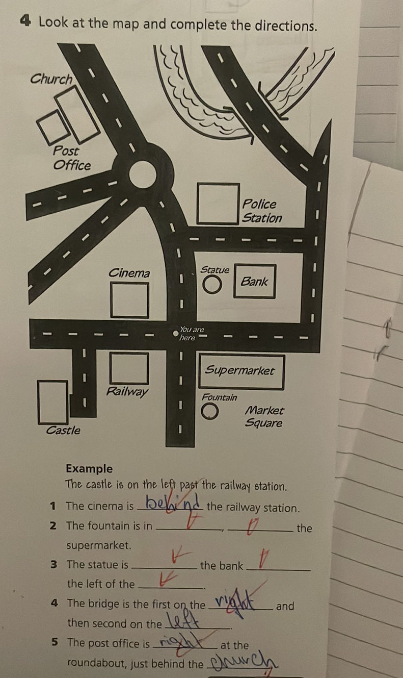 4 Look at the map and complete the | StudyX