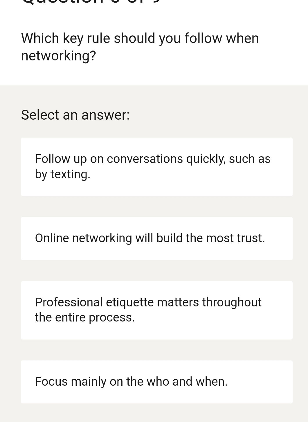 Which key rule should you follow when