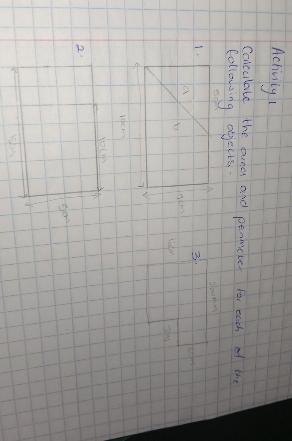 Activity 1 Calculate the area and perimeter | StudyX