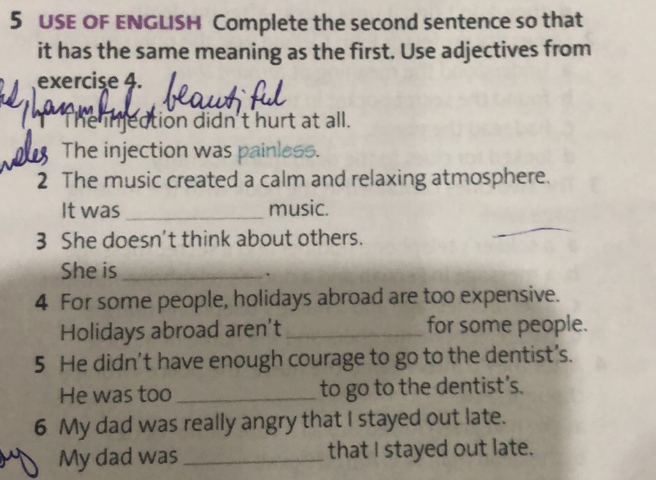 5 USE OF ENGLISH Complete the second | StudyX