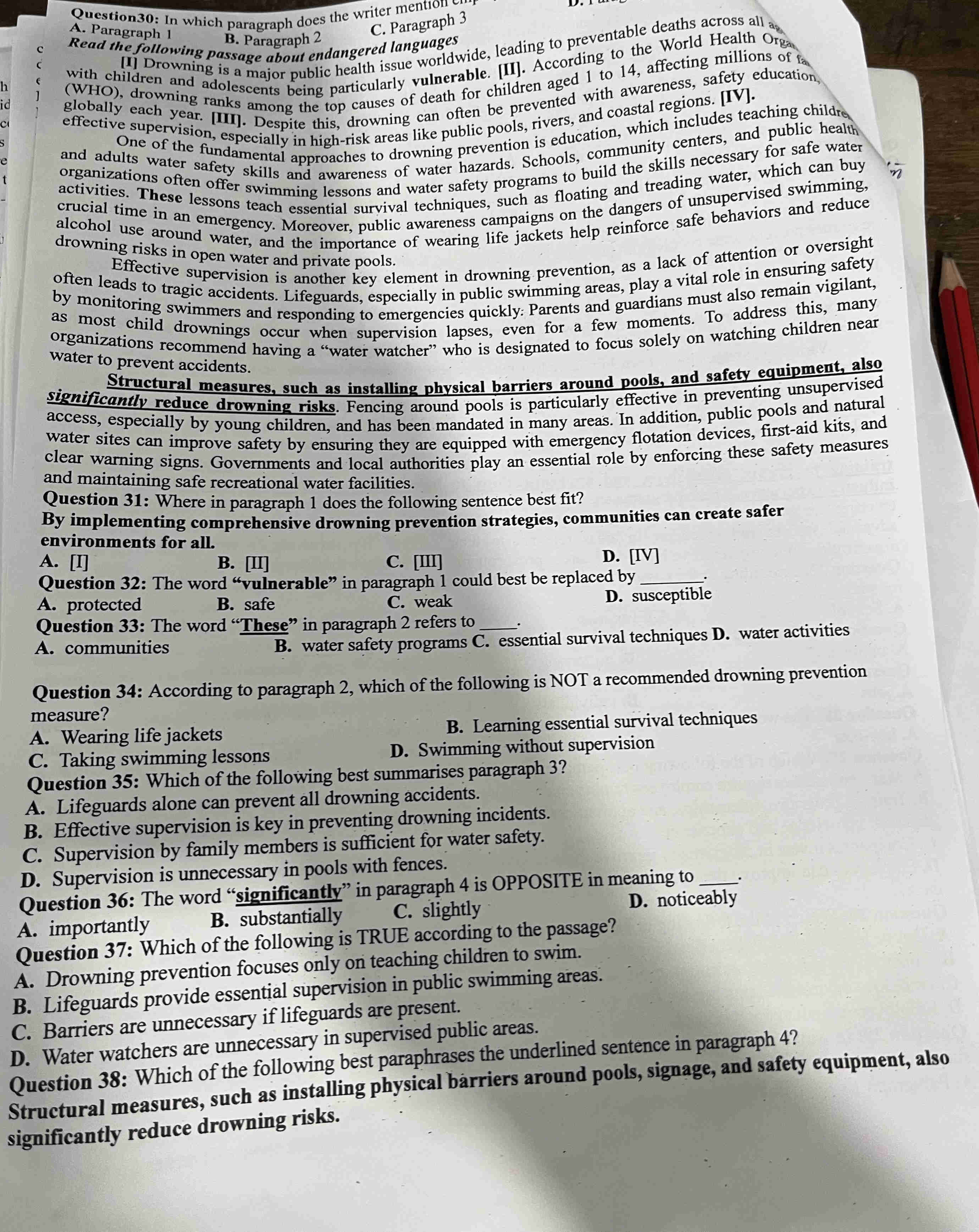 Question 30: In which paragraph does the | StudyX