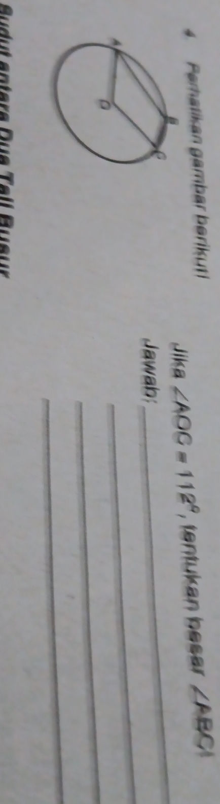 Perhatikan gambar berikut! Jika ∠AOC = | StudyX