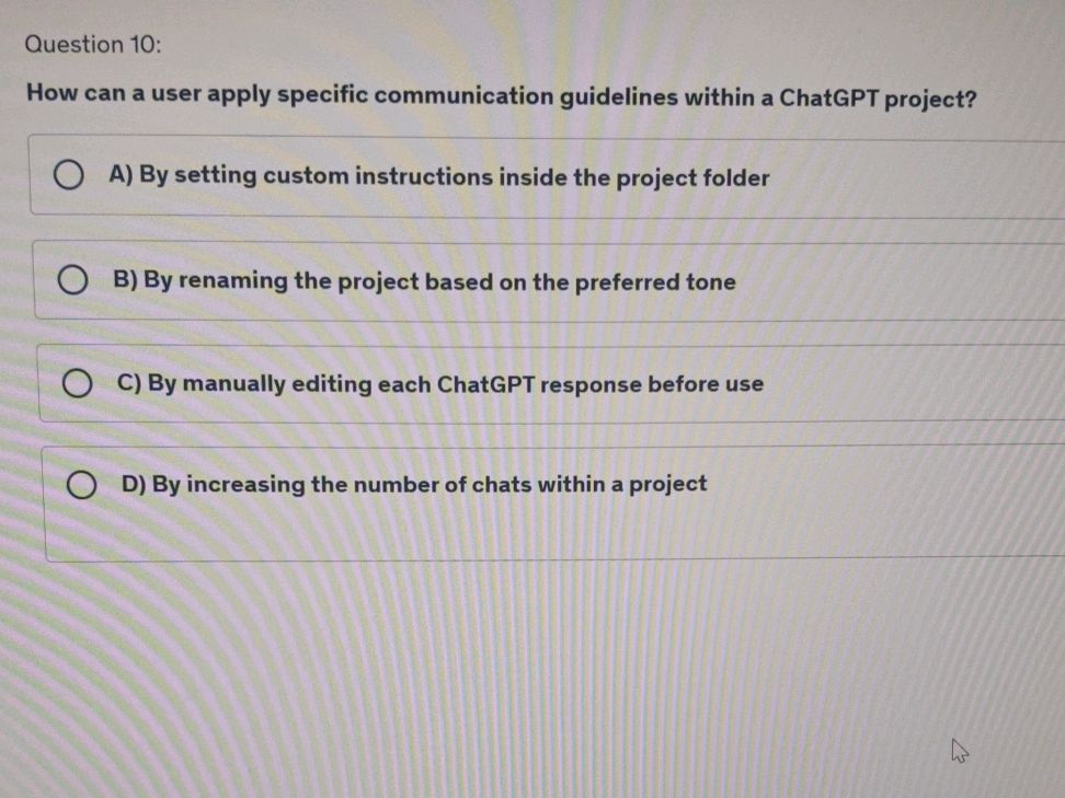Question 10: How can a user apply specific | StudyX