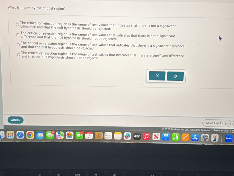 What is meant by the critical region? The | StudyX