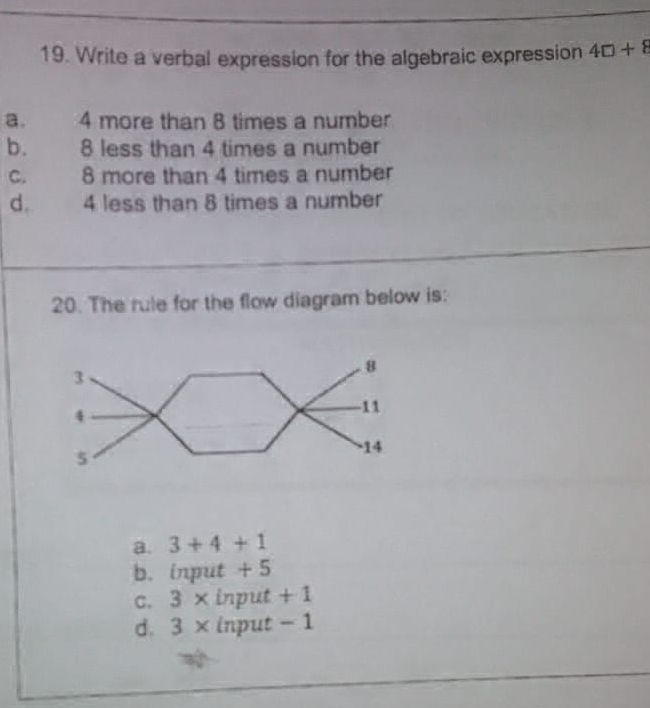 19. Write a verbal expression for the | StudyX