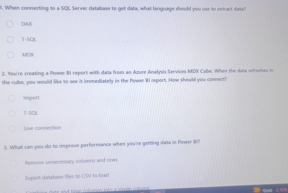 1. When connecting to a SQL Server database | StudyX
