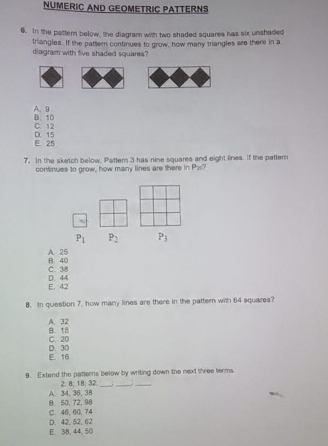 6. In the pattern below, the diagram with | StudyX