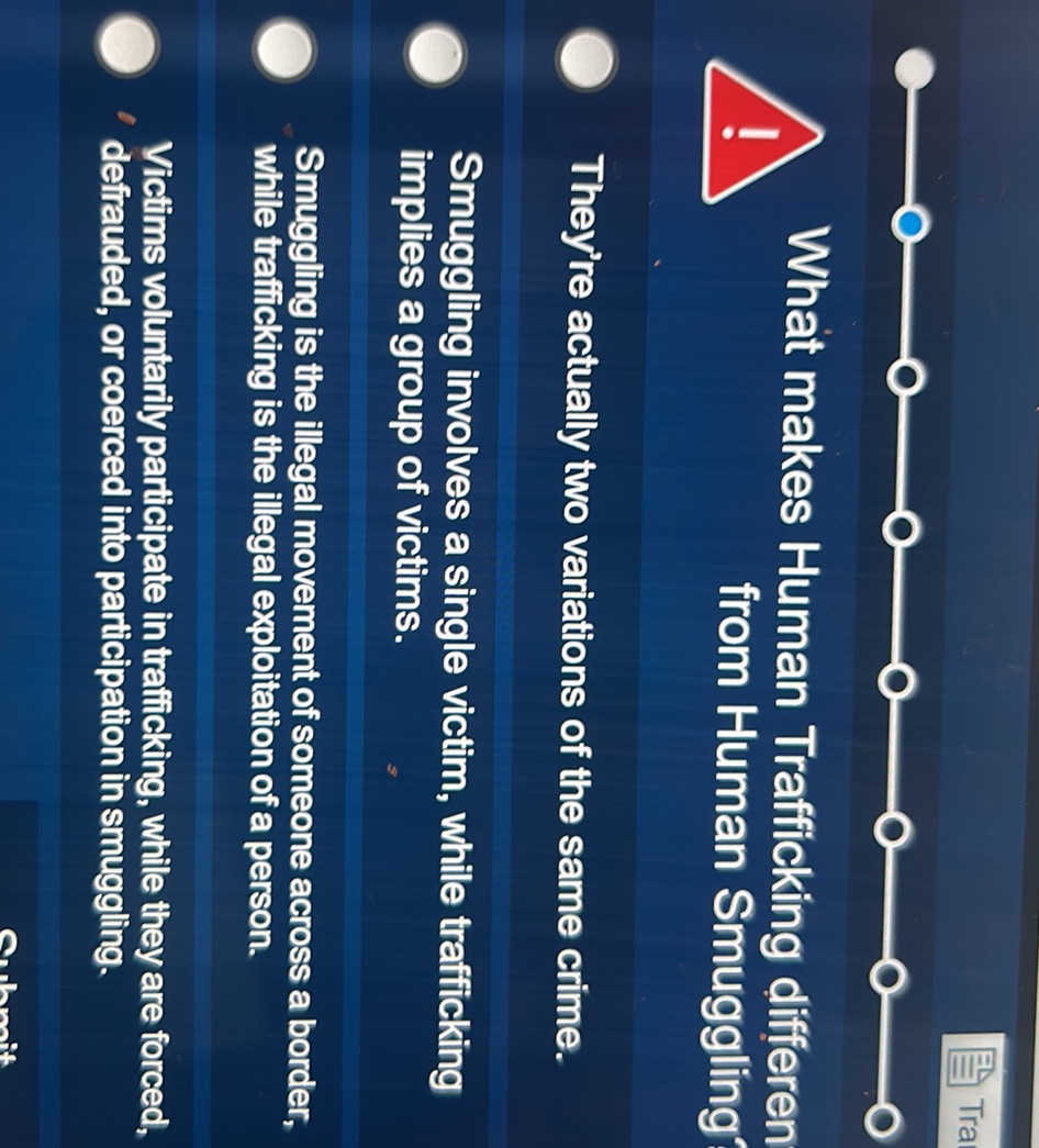 What makes Human Trafficking different from | StudyX