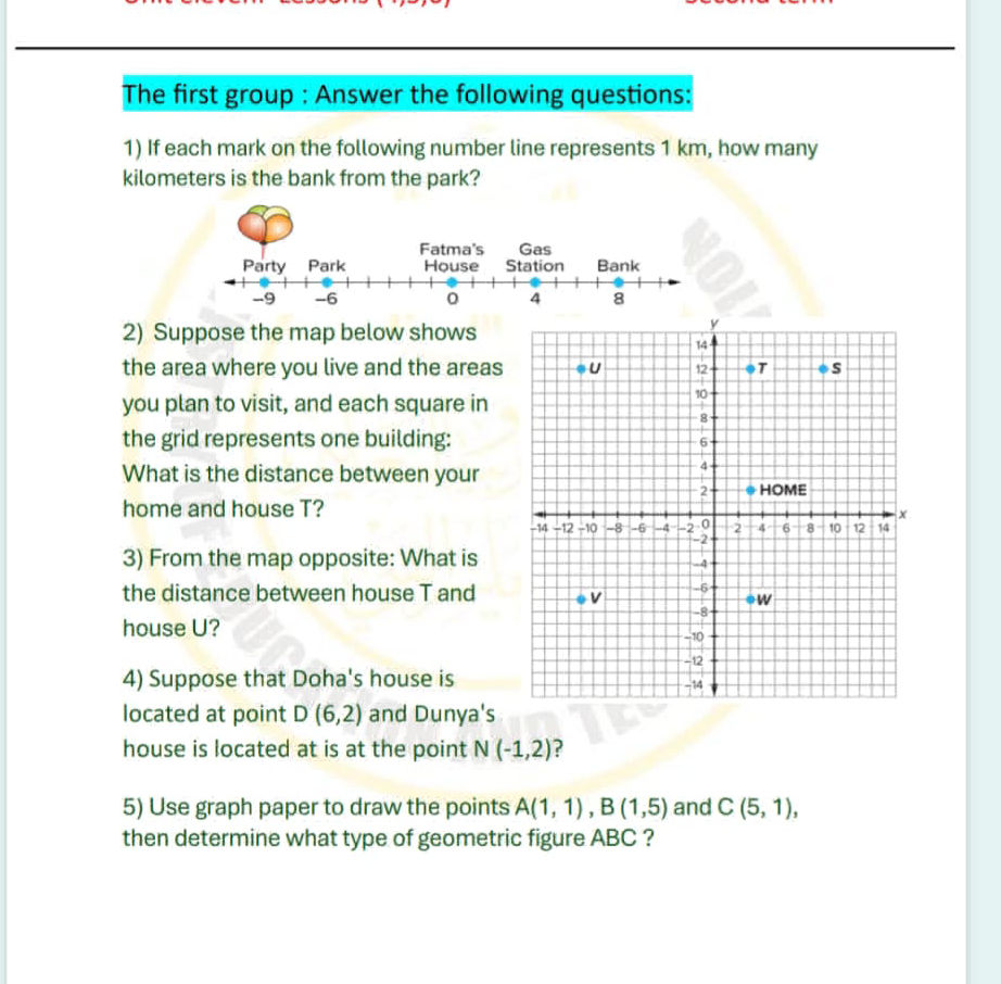 1) If each mark on the following number line | StudyX