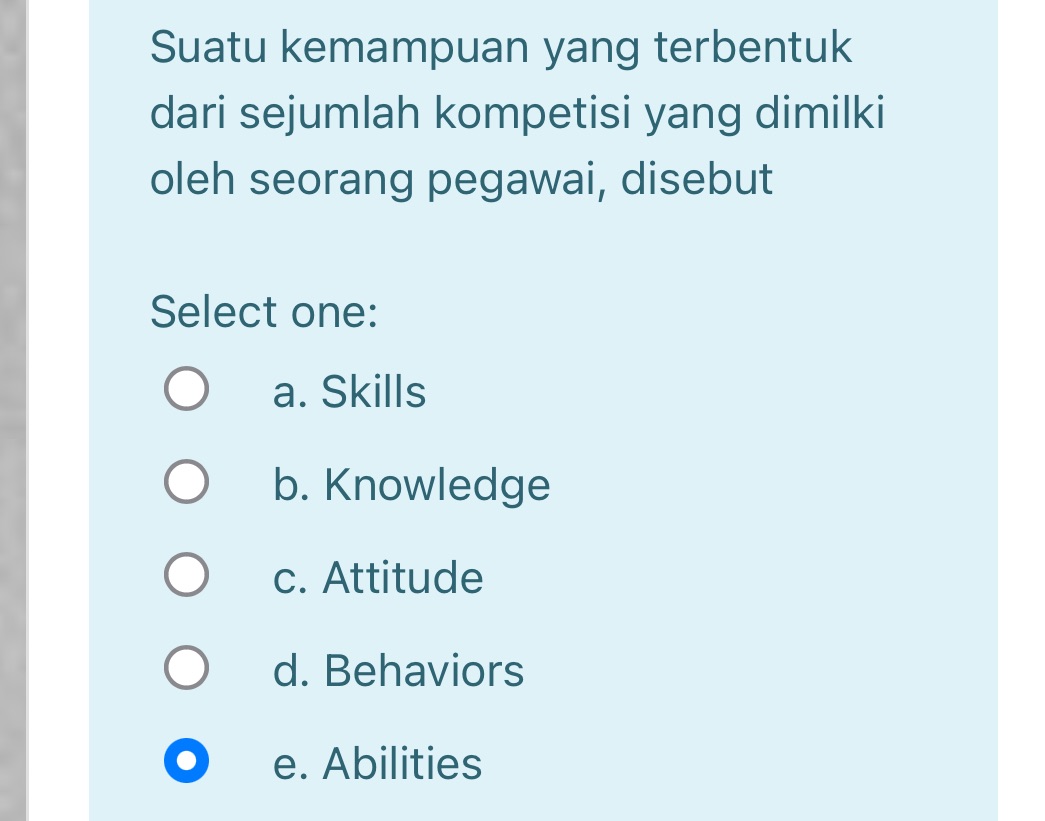 Suatu kemampuan yang terbentuk dari sejumlah | StudyX