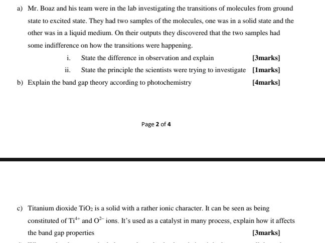 a) Mr. Boaz and his team were in the lab | StudyX