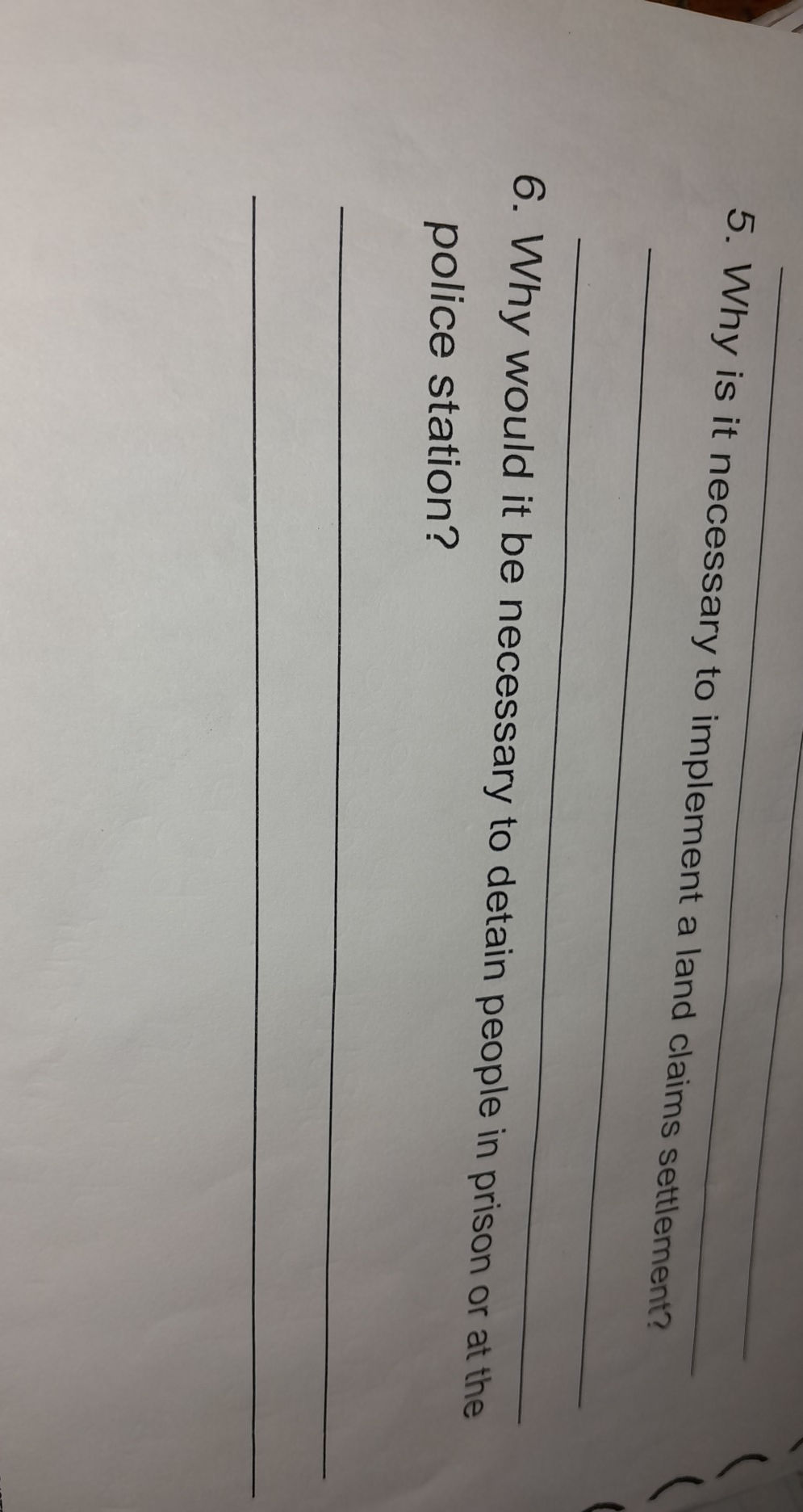 5. Why is it necessary to implement a land | StudyX
