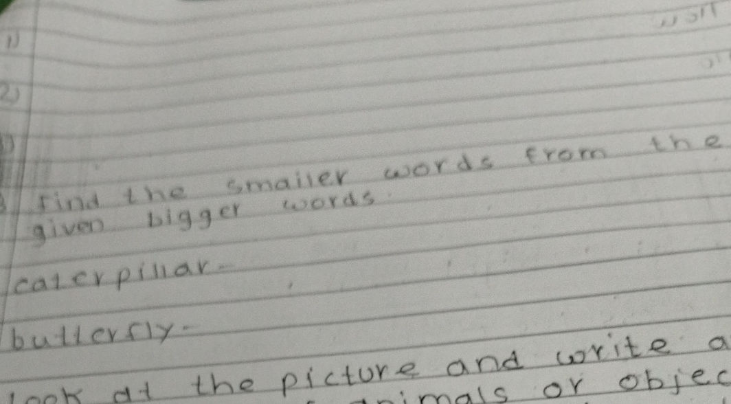 Find the smaller words from the given bigger | StudyX