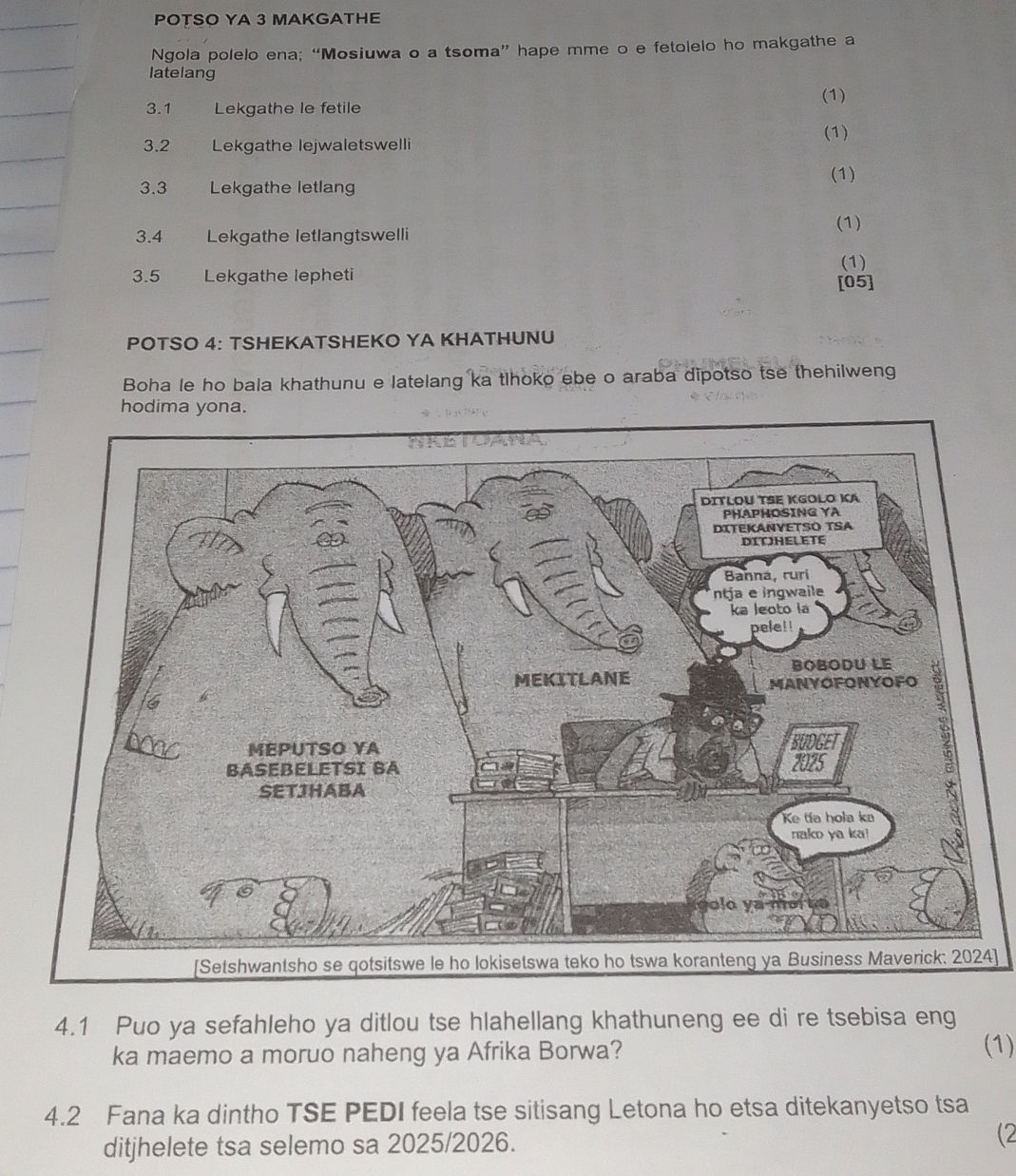 3.1 Lekgathe le fetile 3.2 Lekgathe | StudyX