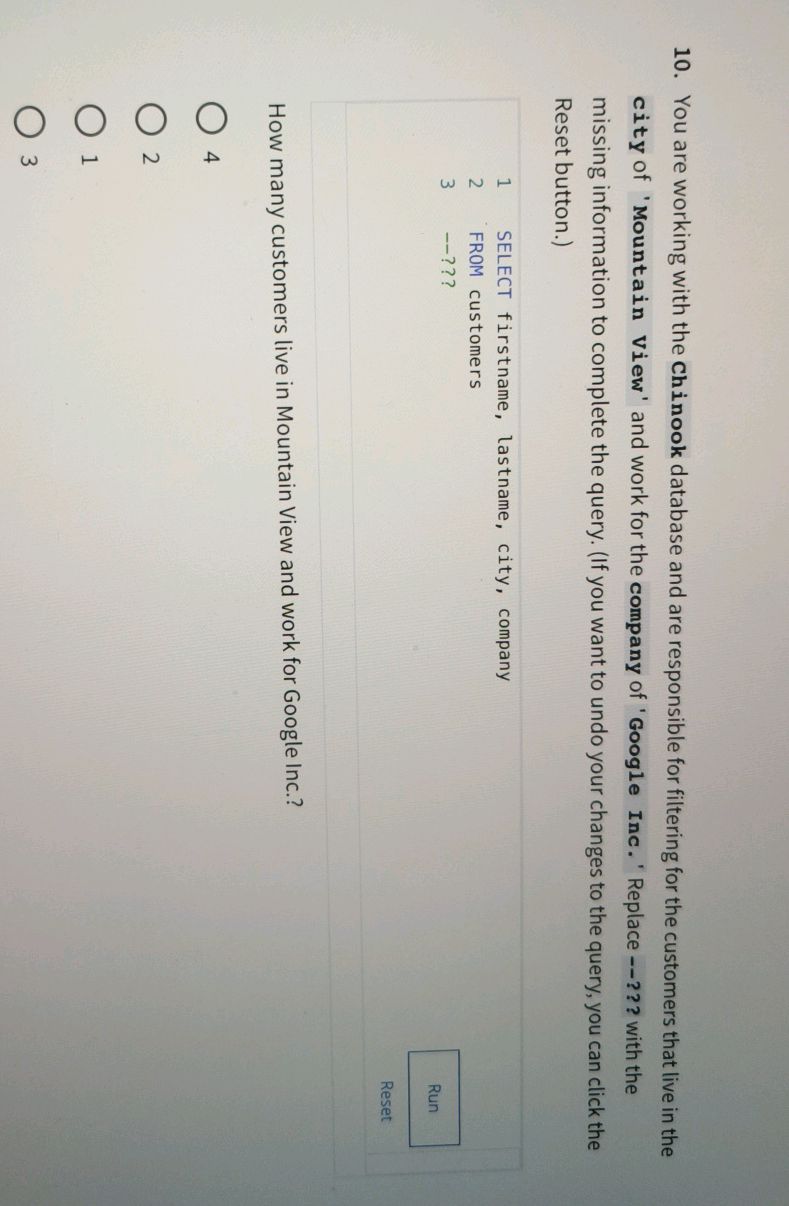 10. You are working with the Chinook | StudyX