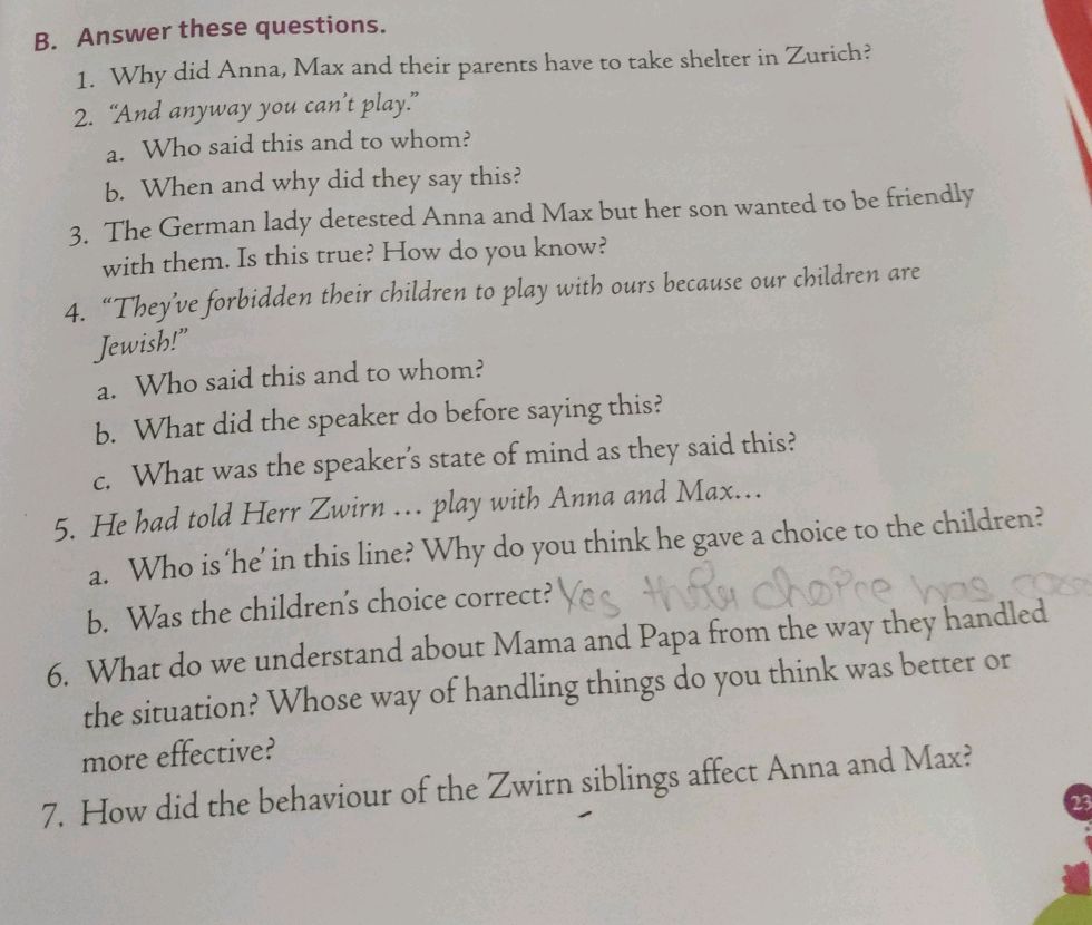 B. Answer these questions. 1. Why did Anna, | StudyX