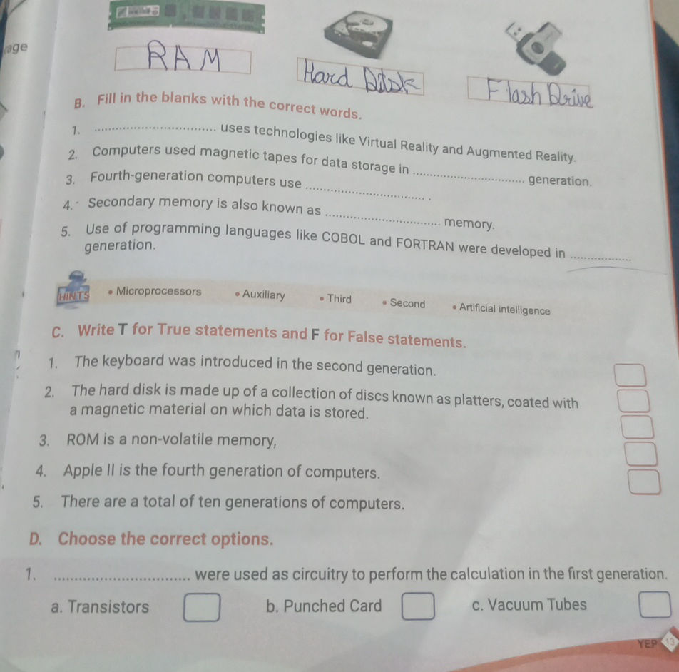 B. Fill in the blanks with the correct | StudyX