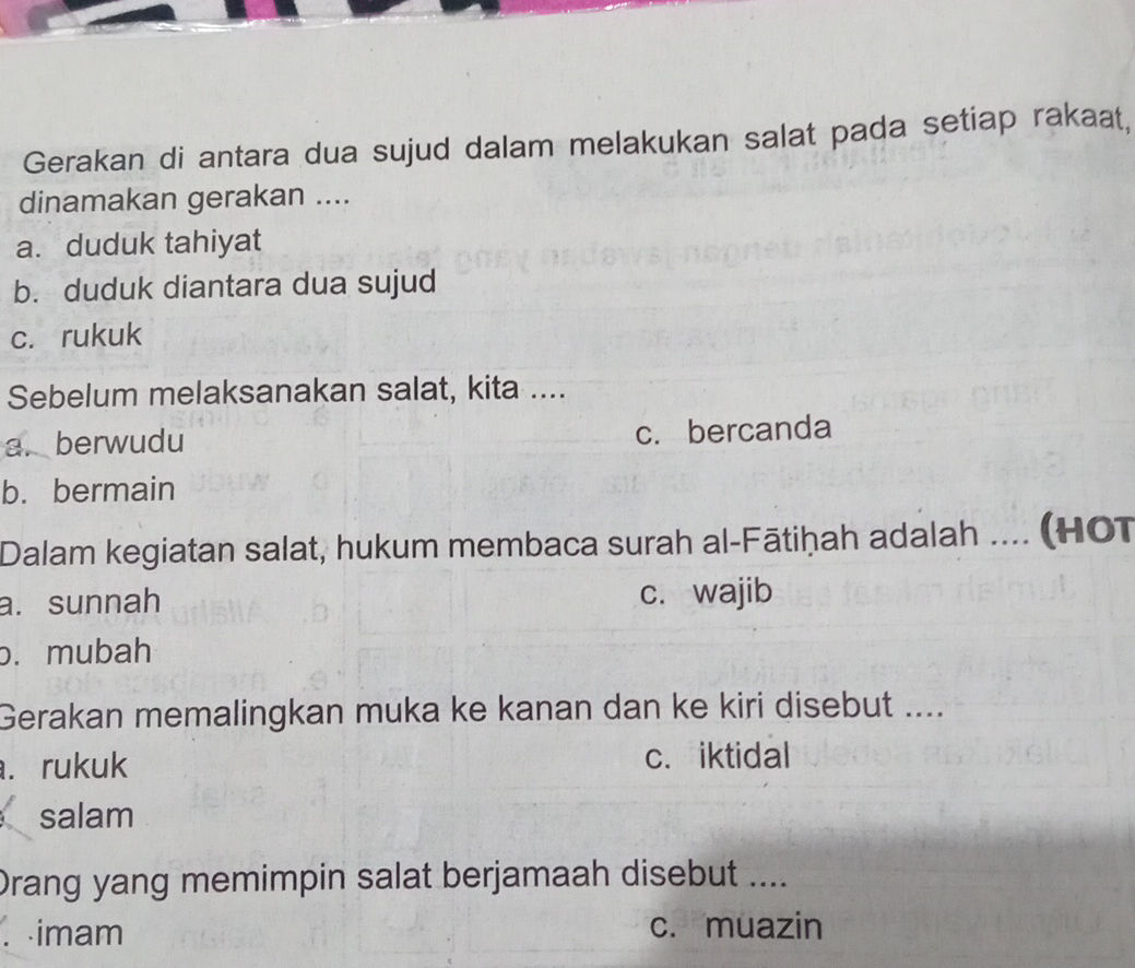 Gerakan di antara dua sujud dalam melakukan | StudyX