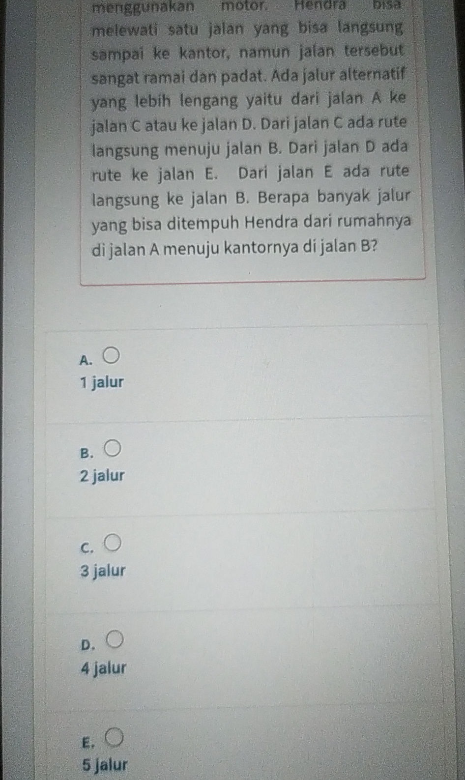 Berapa banyak jalur yang bisa ditempuh | StudyX