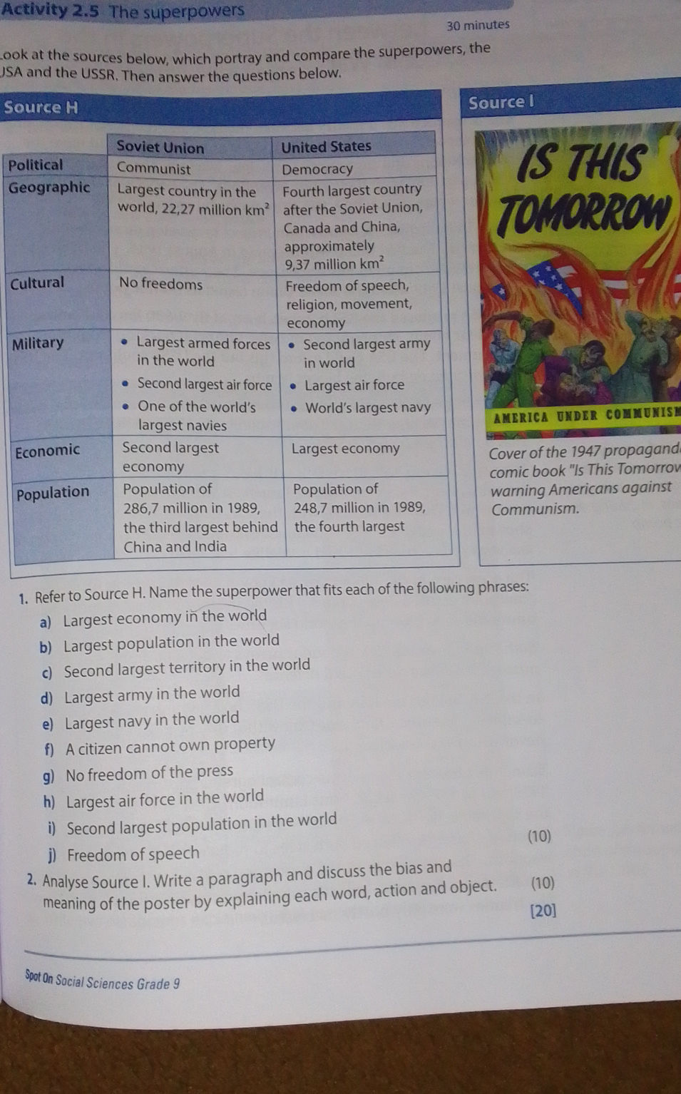 Activity 2.5 The superpowers Look at the | StudyX