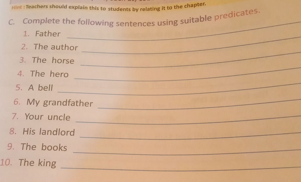 C. Complete the following sentences using | StudyX