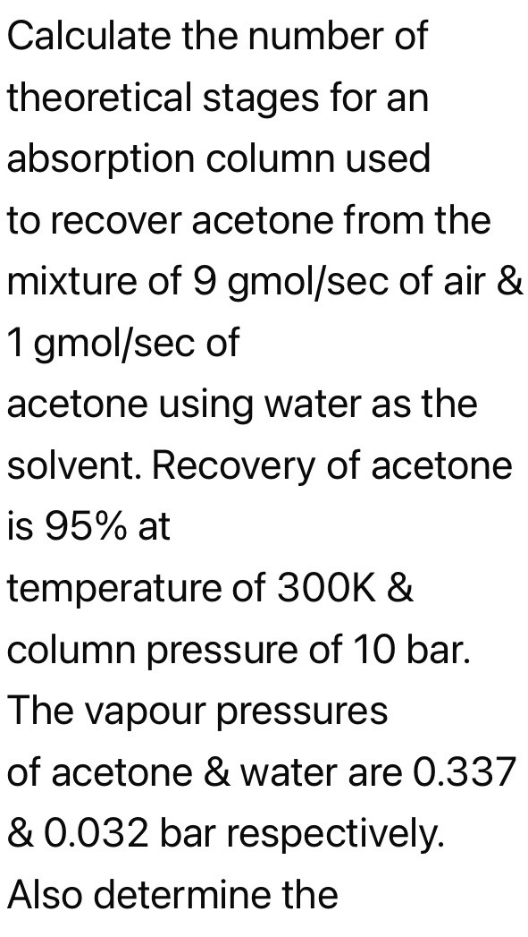 Calculate the number of theoretical stages | StudyX