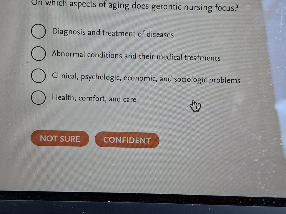 On which aspects of aging does gerontic | StudyX