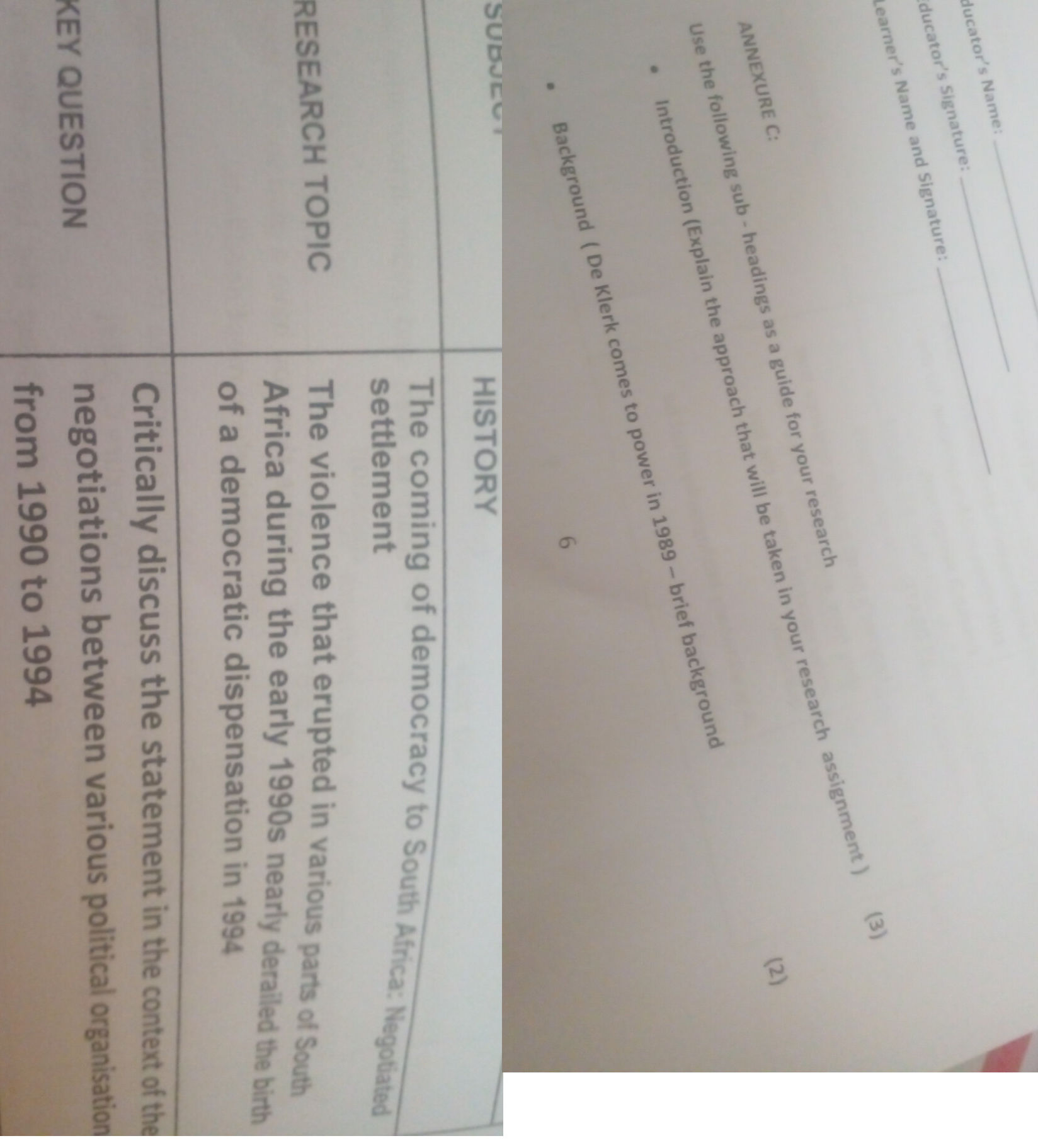 ANNEXURE C: Use the following sub - headings | StudyX