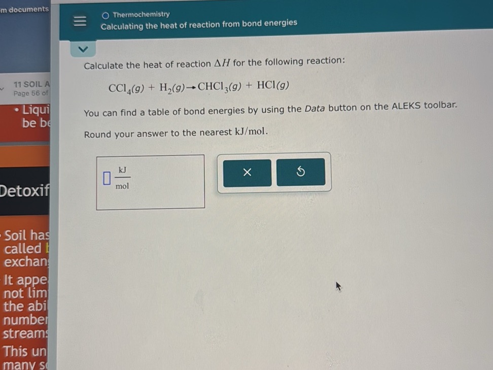 Calculate the heat of reaction $ H$ for the | StudyX