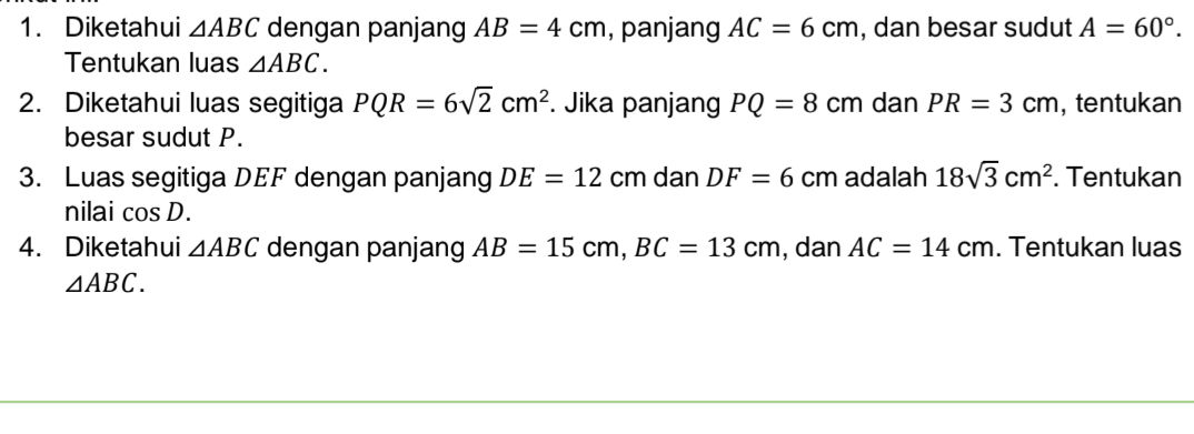 1. Diketahui $ ABC$ dengan panjang $AB = 4$ | StudyX