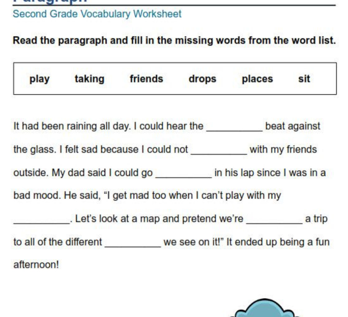 Read the paragraph and fill in the missing | StudyX