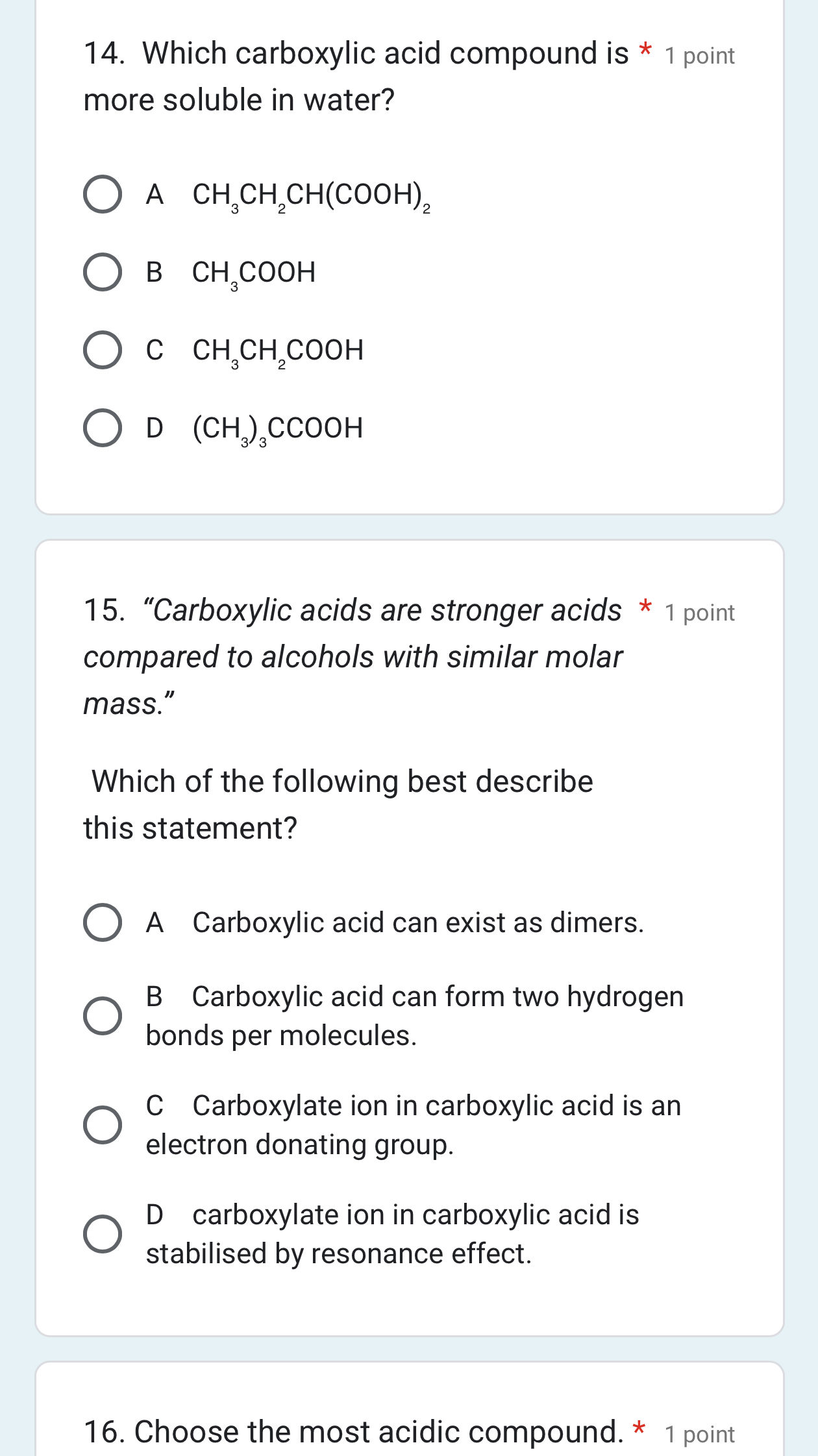 14. Which carboxylic acid compound is more | StudyX