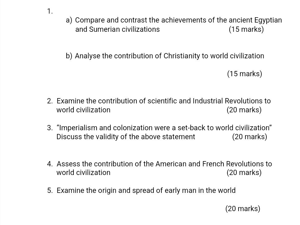 1. a) Compare and contrast the achievements | StudyX