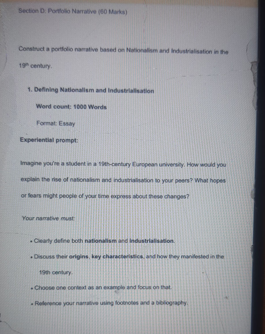 Construct a portfolio narrative based on | StudyX