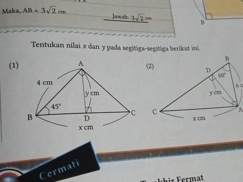 Tentukan nilai x dan y pada | StudyX