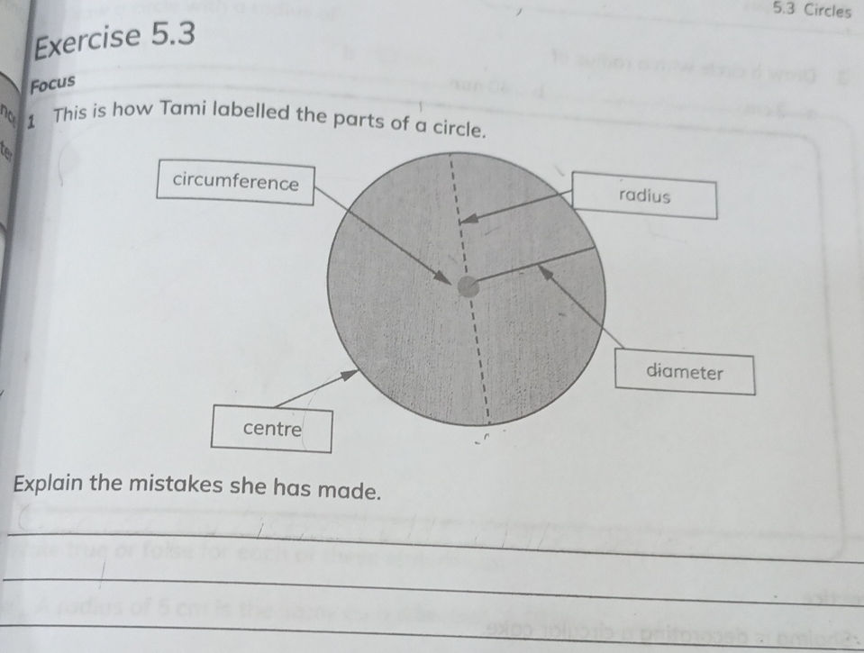 This is how Tami labelled the parts of a | StudyX
