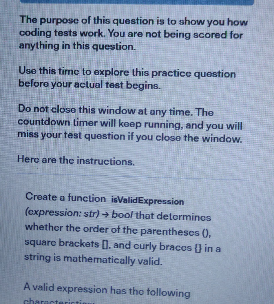 Create a function `isValidExpression` | StudyX