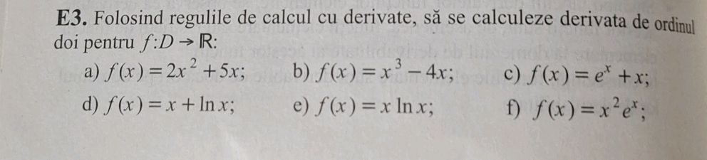 E3. Folosind regulile de calcul cu derivate, | StudyX